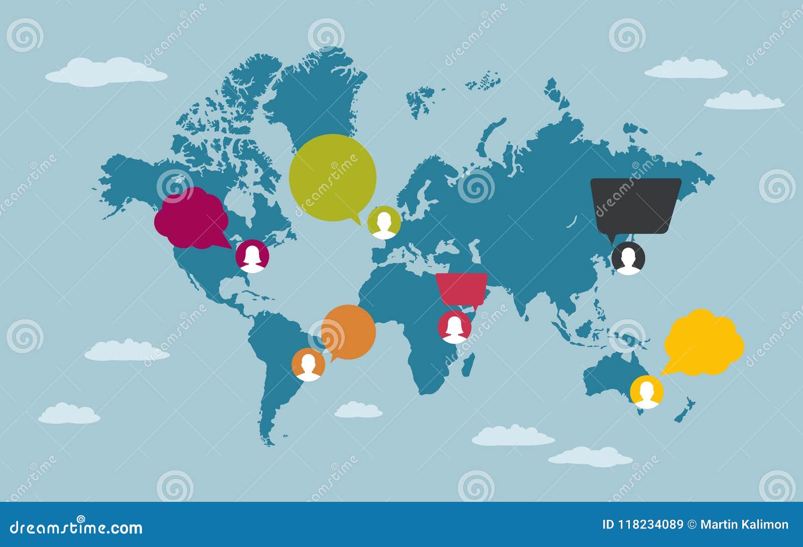 Bubbles World Map Cartoon Vector | CartoonDealer.com #26571821