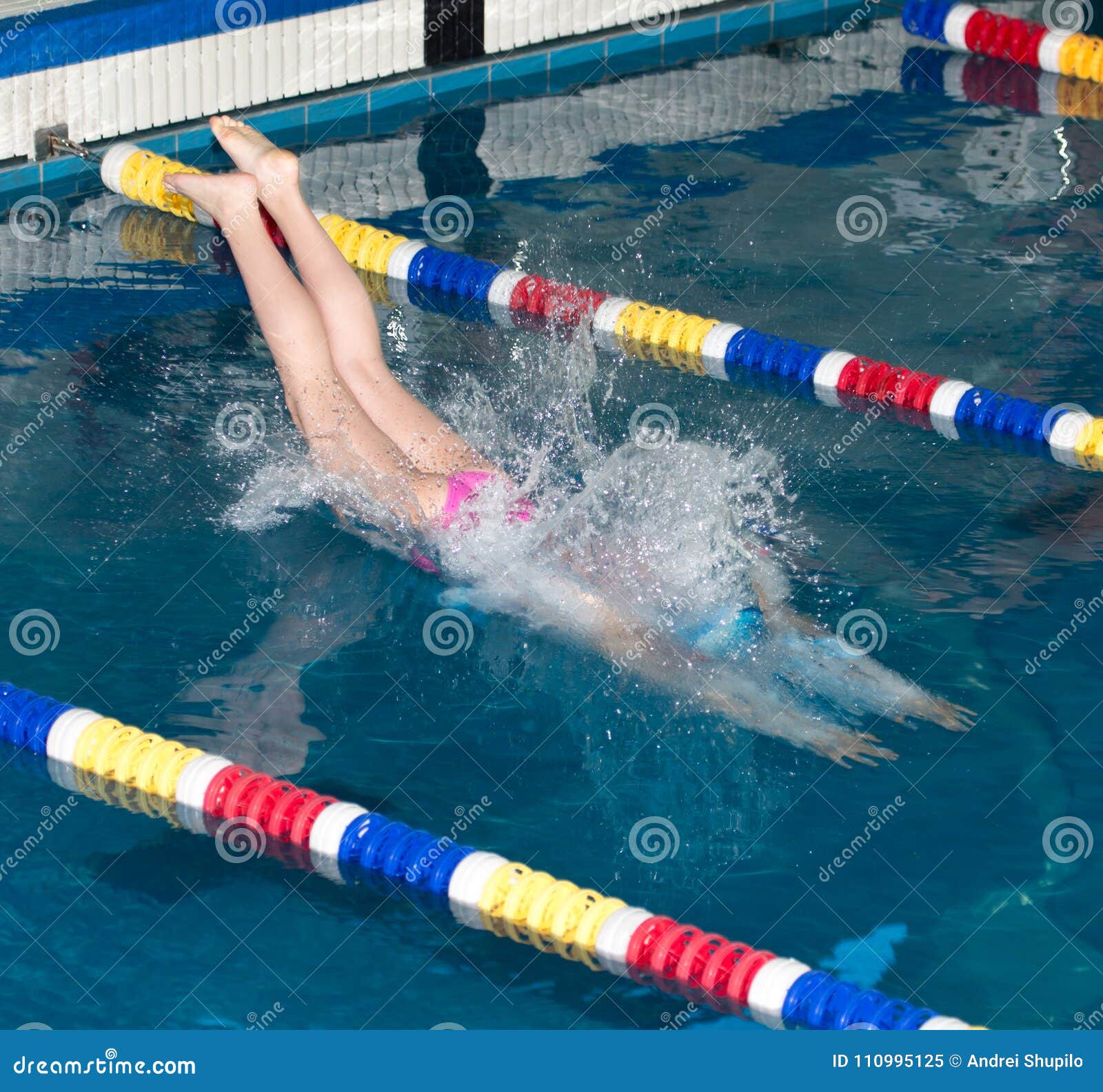 People with Splashes of Dives in the Pool Stock Image - Image of diver ...