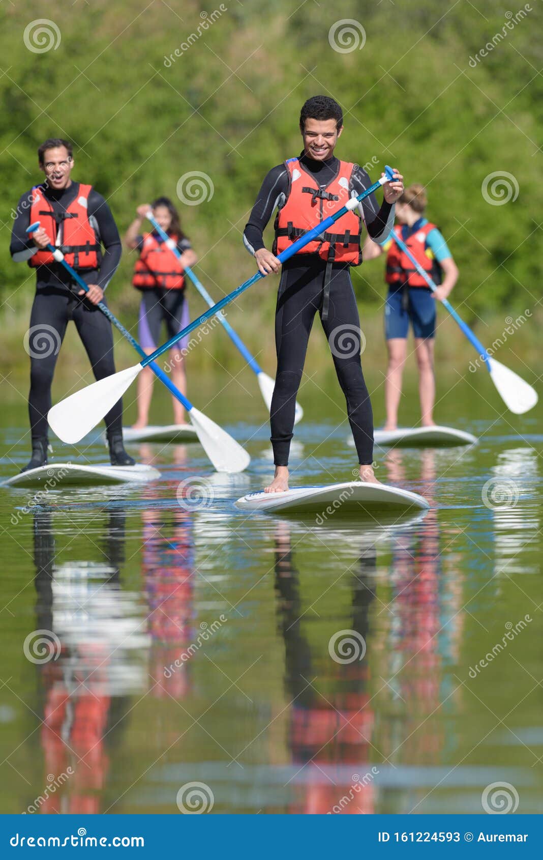 People on Stand Up Paddel Boards on Lake Stock Image - Image of surf ...