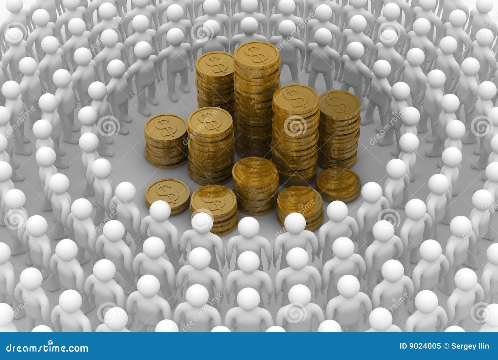 People Standing Around of Money. Stock Illustration - Illustration of ...
