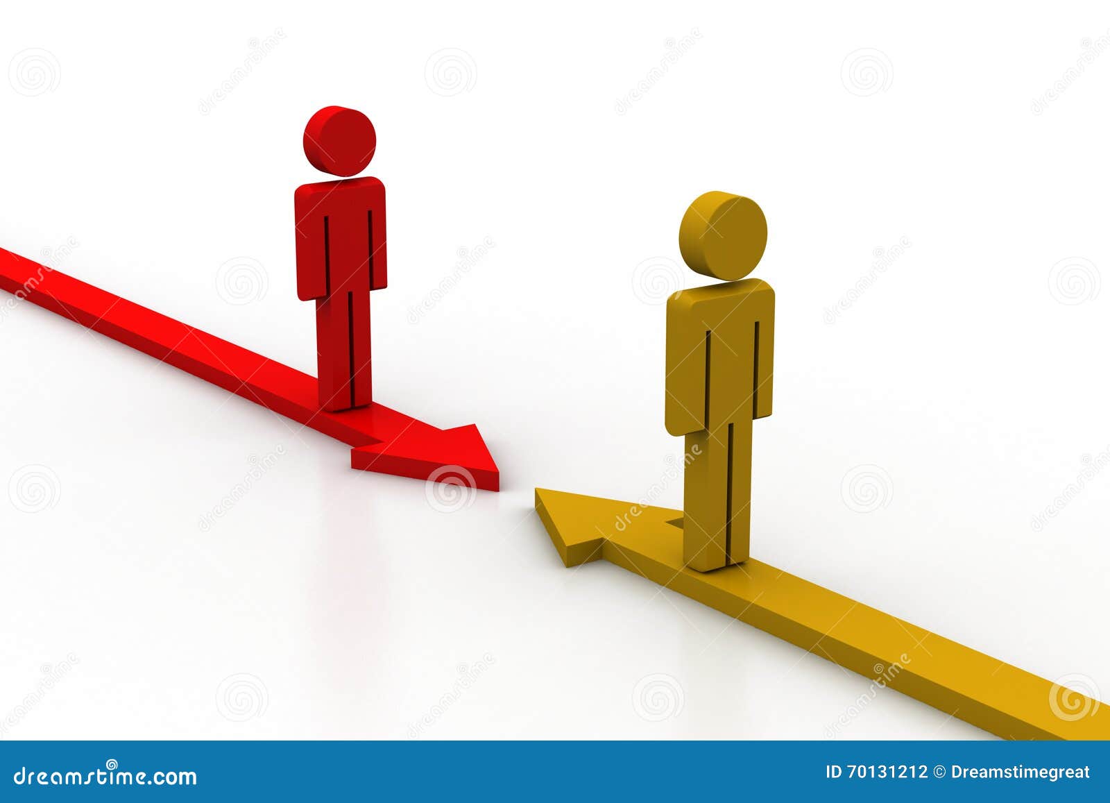 People Standing on the Arrows Stock Illustration - Illustration of ...