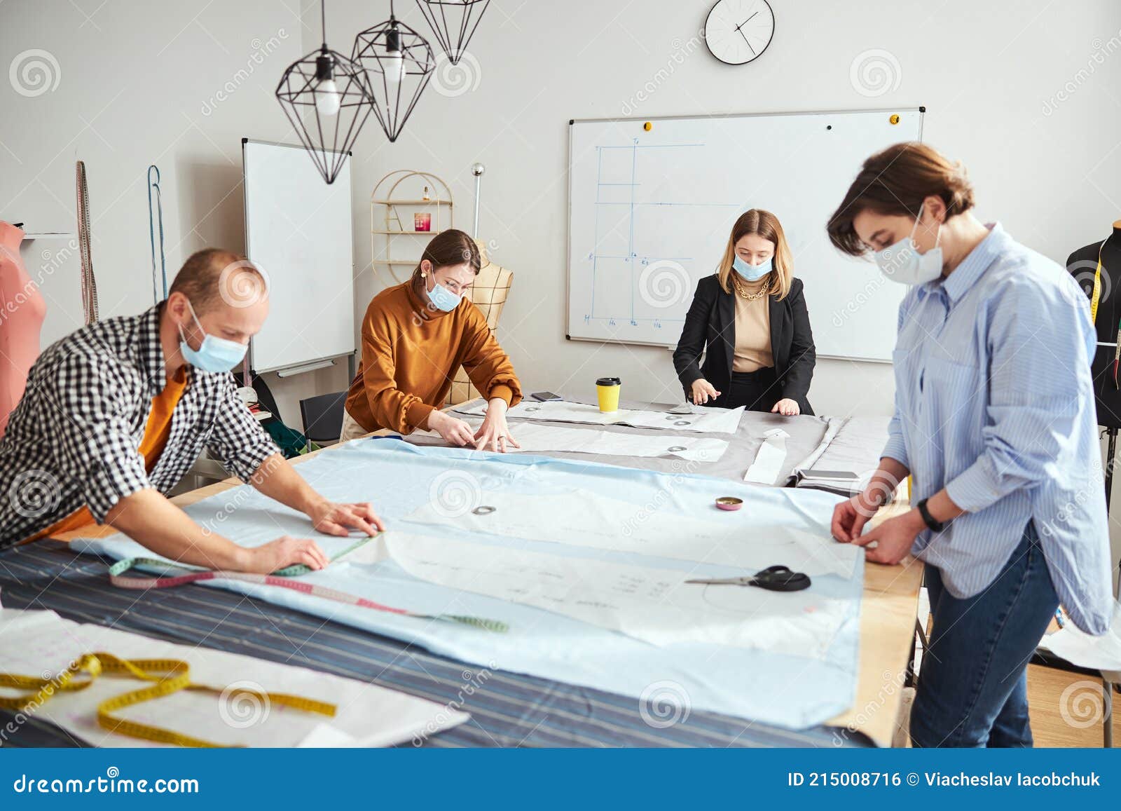 Student Group is Learning Tailoring in Classroom Stock Photo - Image of ...