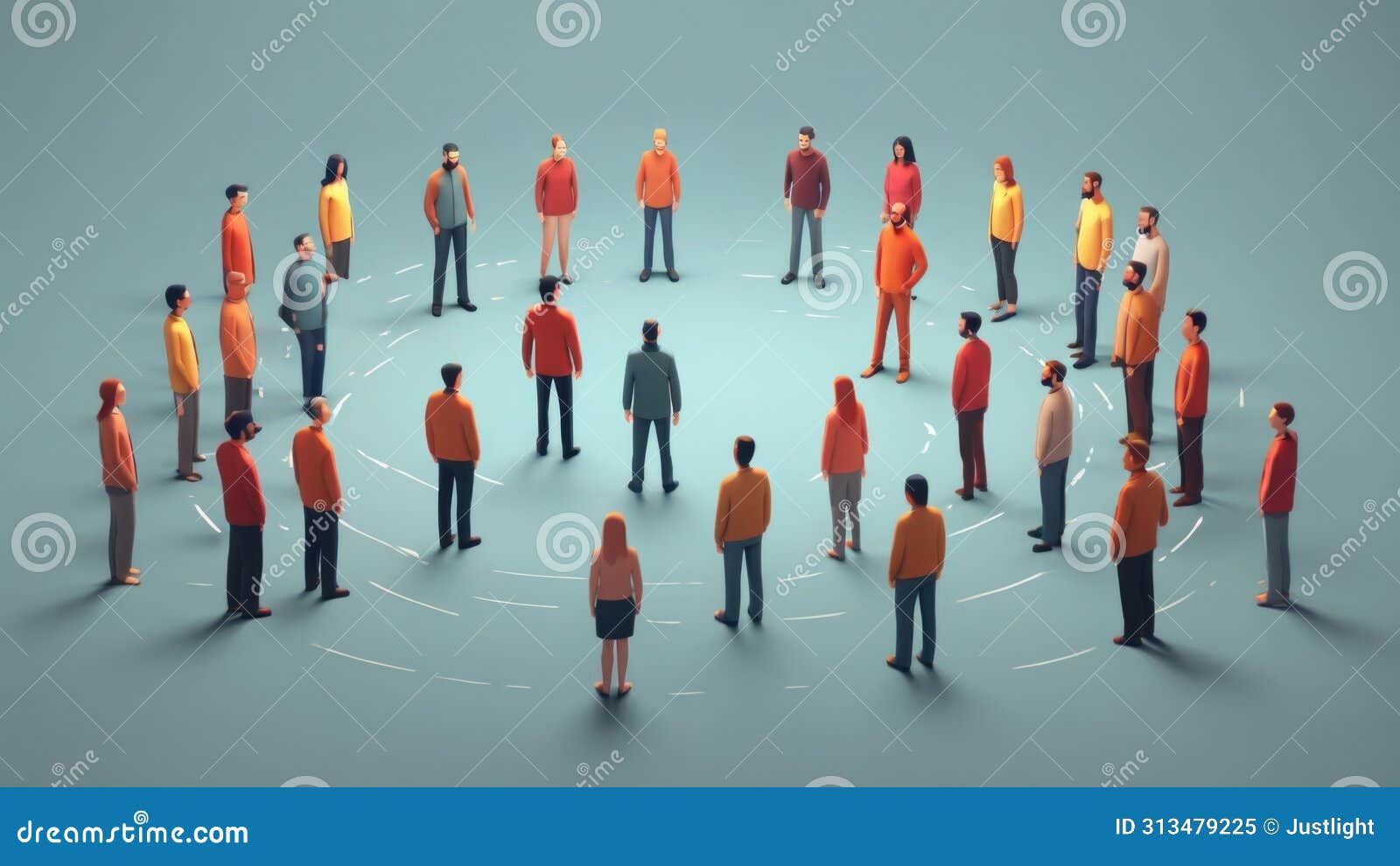 People Standing in a Circle, Facing Each Other and Nodding in Agreement ...