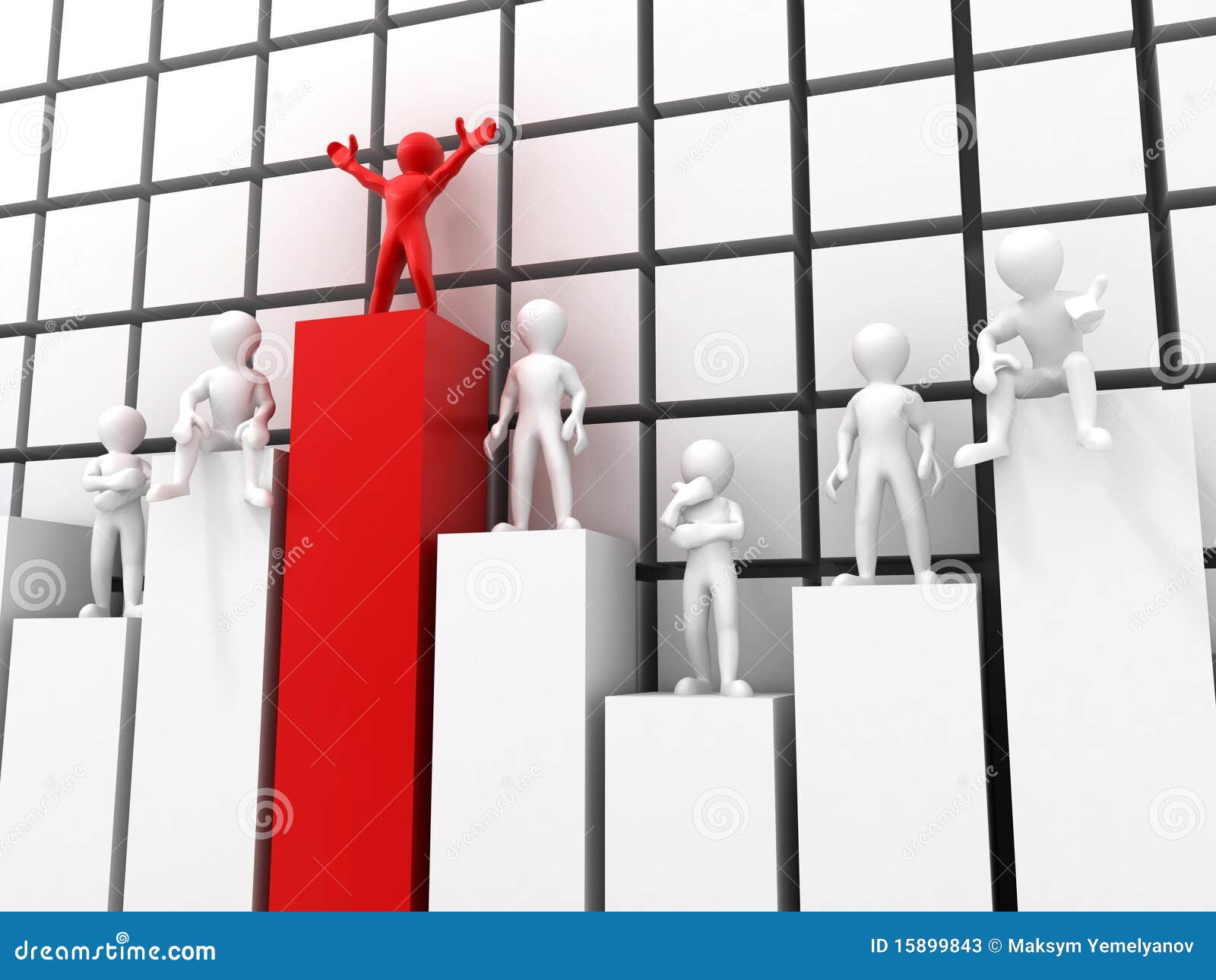 People Standing on Different Levels of the Chart Stock Illustration ...