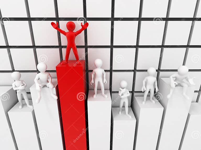 People Standing on Different Levels of the Chart Stock Illustration ...