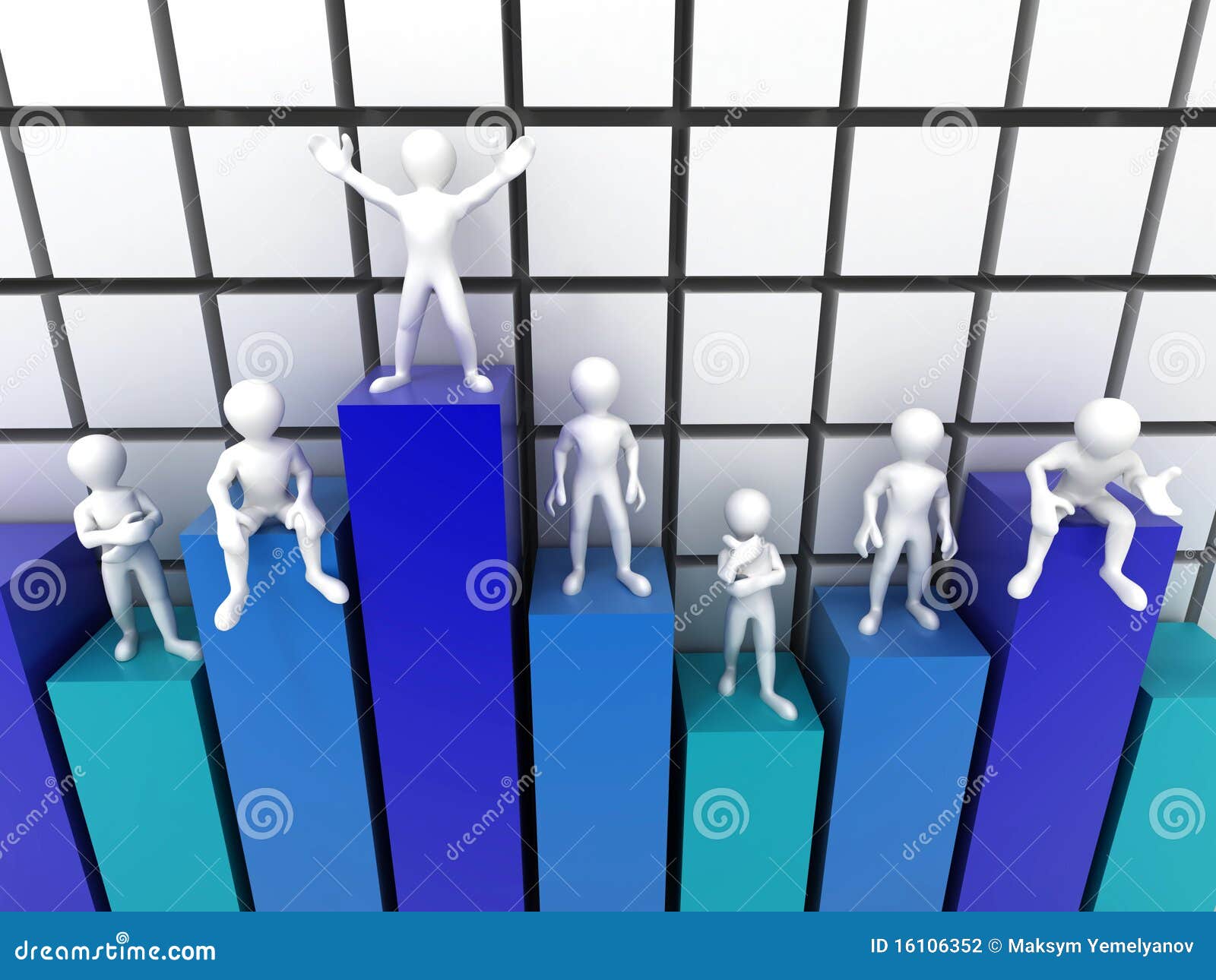 People Standing on Different Levels of the Chart Stock Illustration ...
