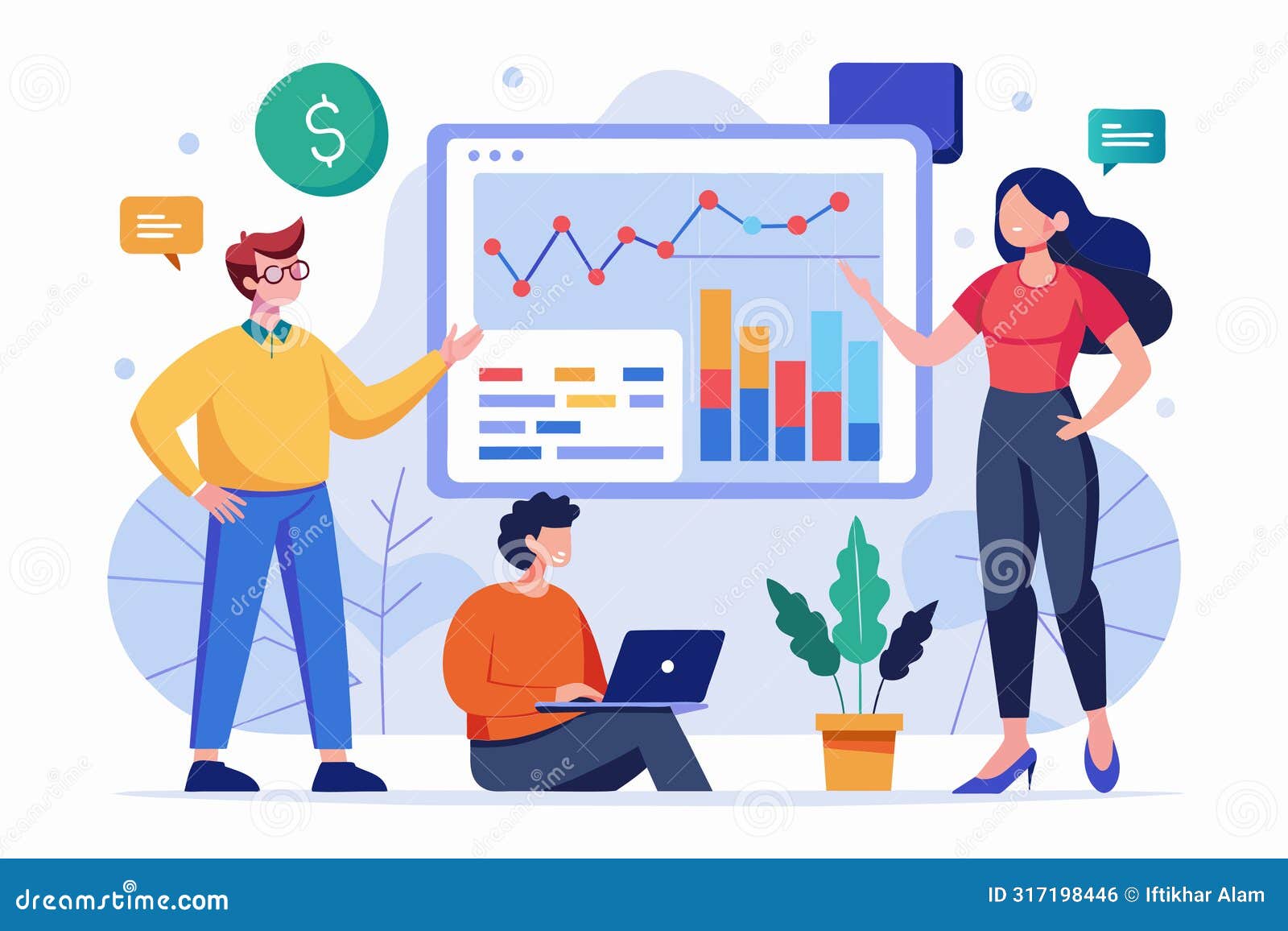 People Standing in Front of a Large Screen, Presenting Trading Data ...