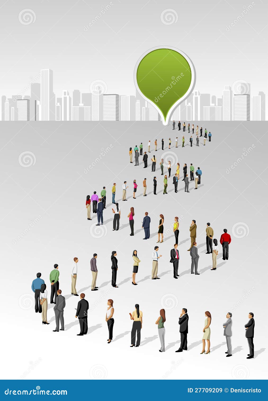 People standing in a line stock vector. Illustration of purpose - 27709209