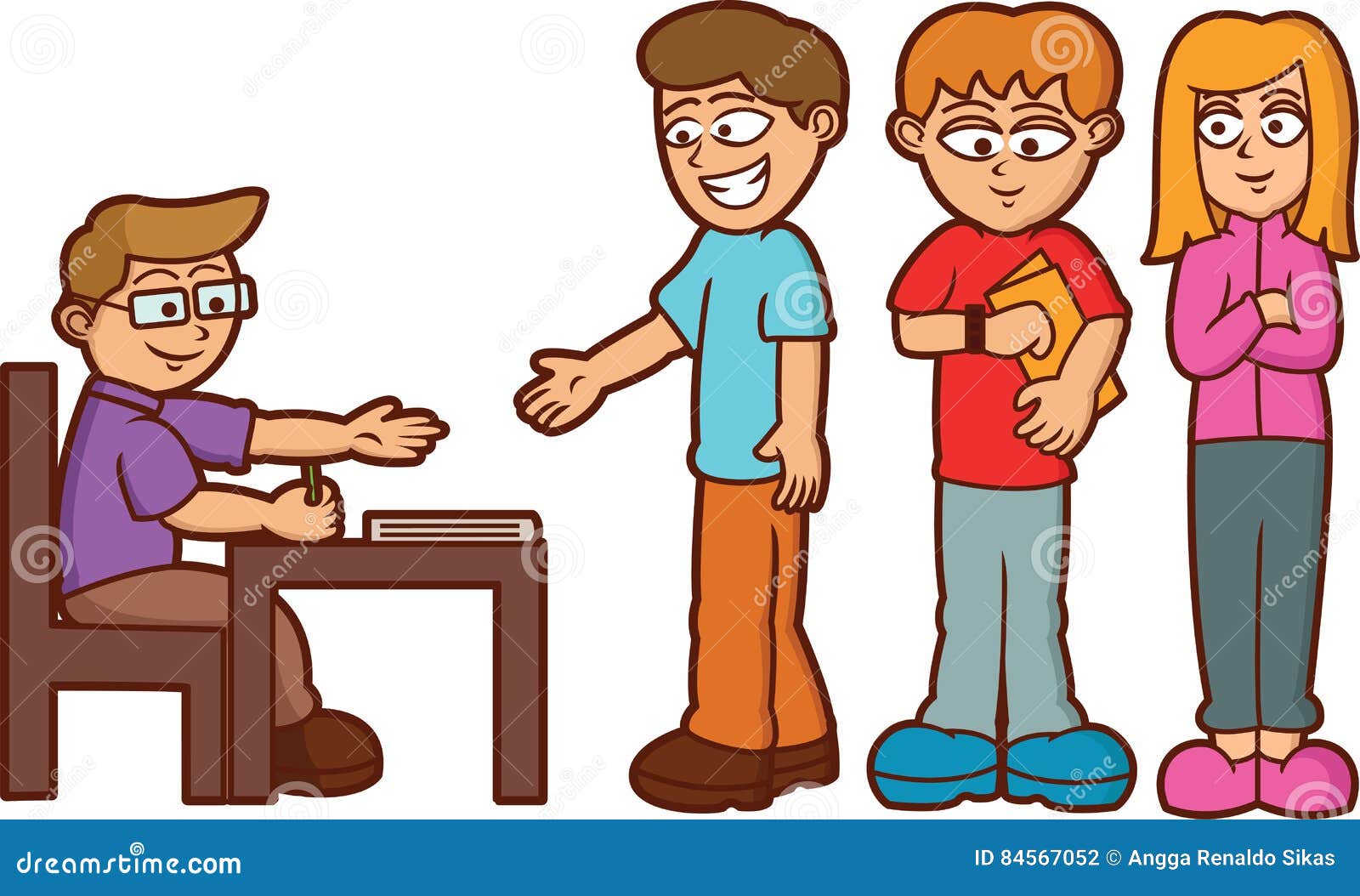 People Standing in Line Cartoon Stock Vector - Illustration of cartoon ...