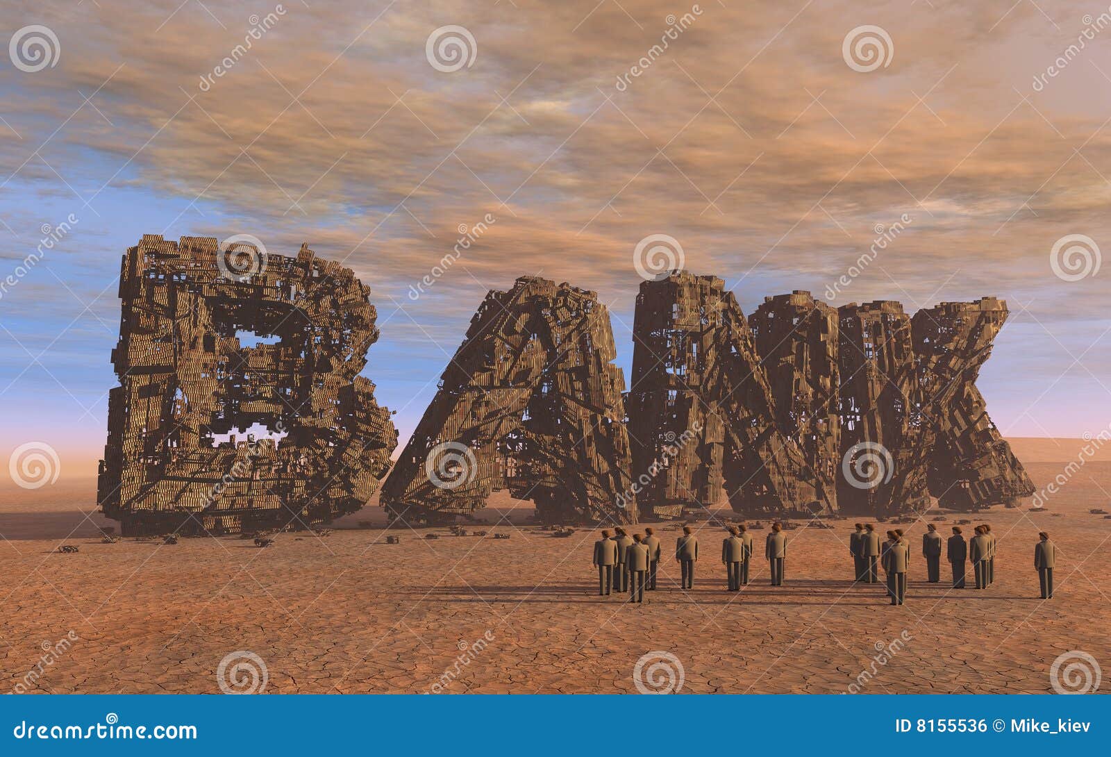 People Standing Near Bank Ruin Stock Photo - Image of crash, crack: 8155536