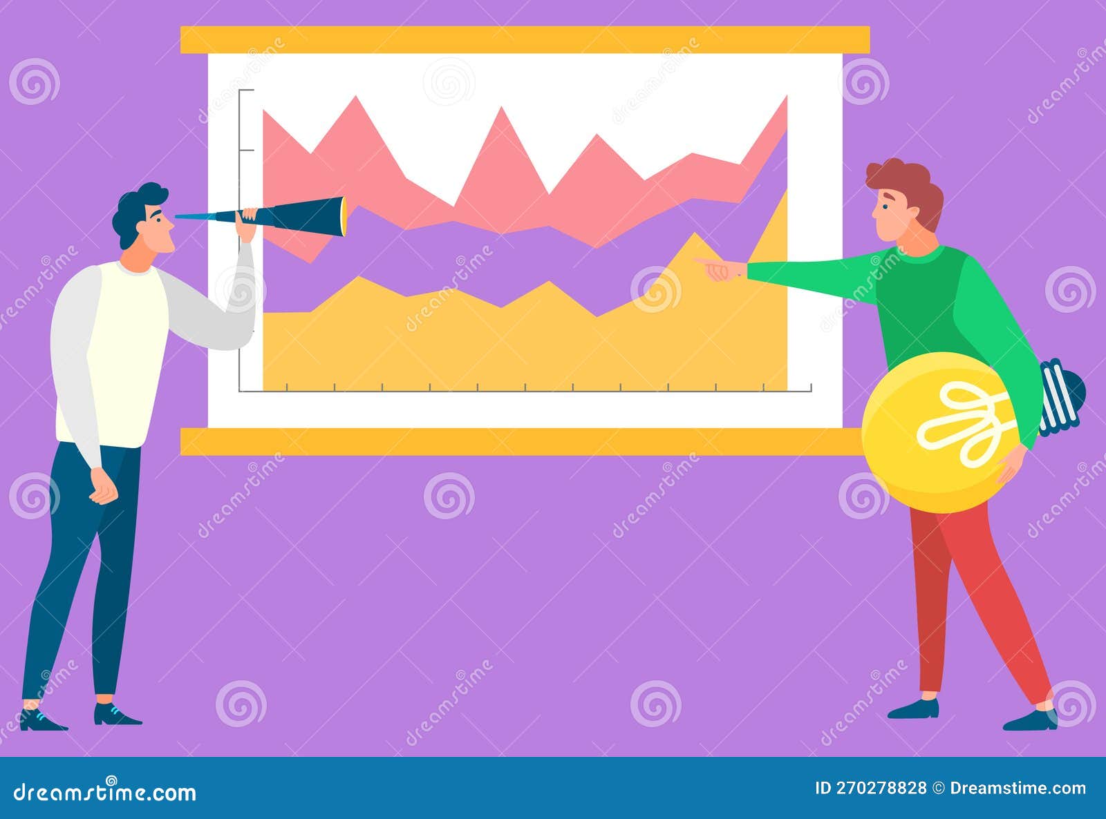 People Standing Near Data Analysis on Board Stock Vector - Illustration ...