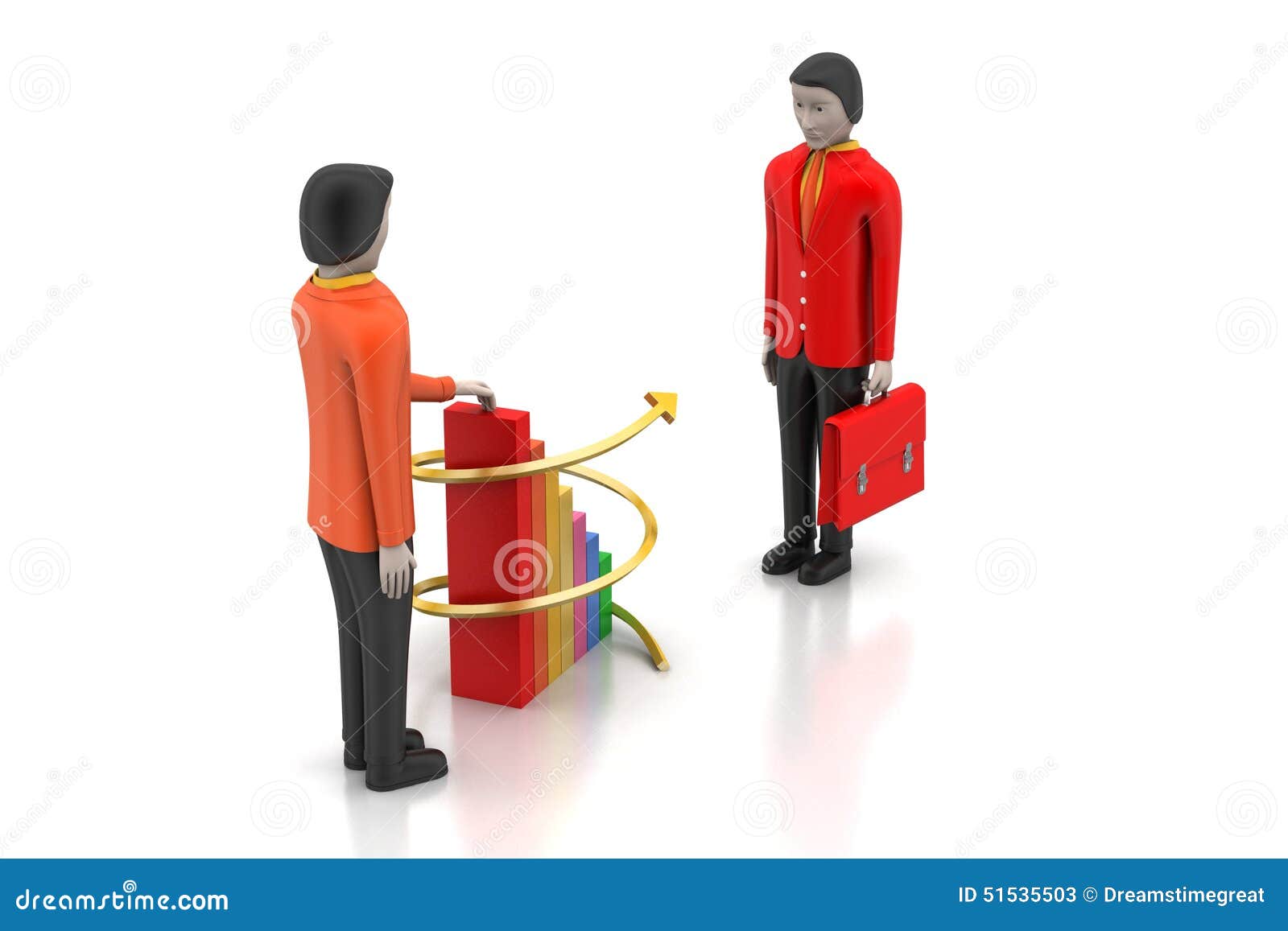 People Standing Near the Graph Stock Illustration - Illustration of ...