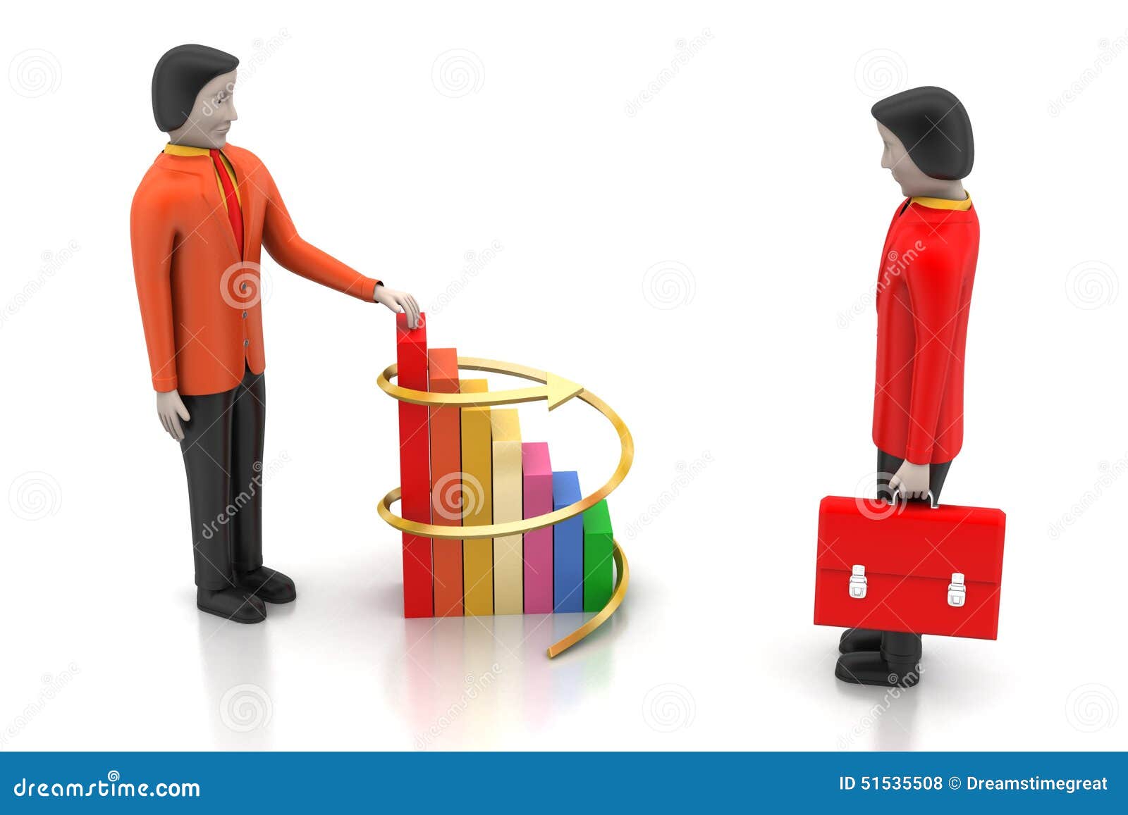 People Standing Near the Graph Stock Illustration - Illustration of ...