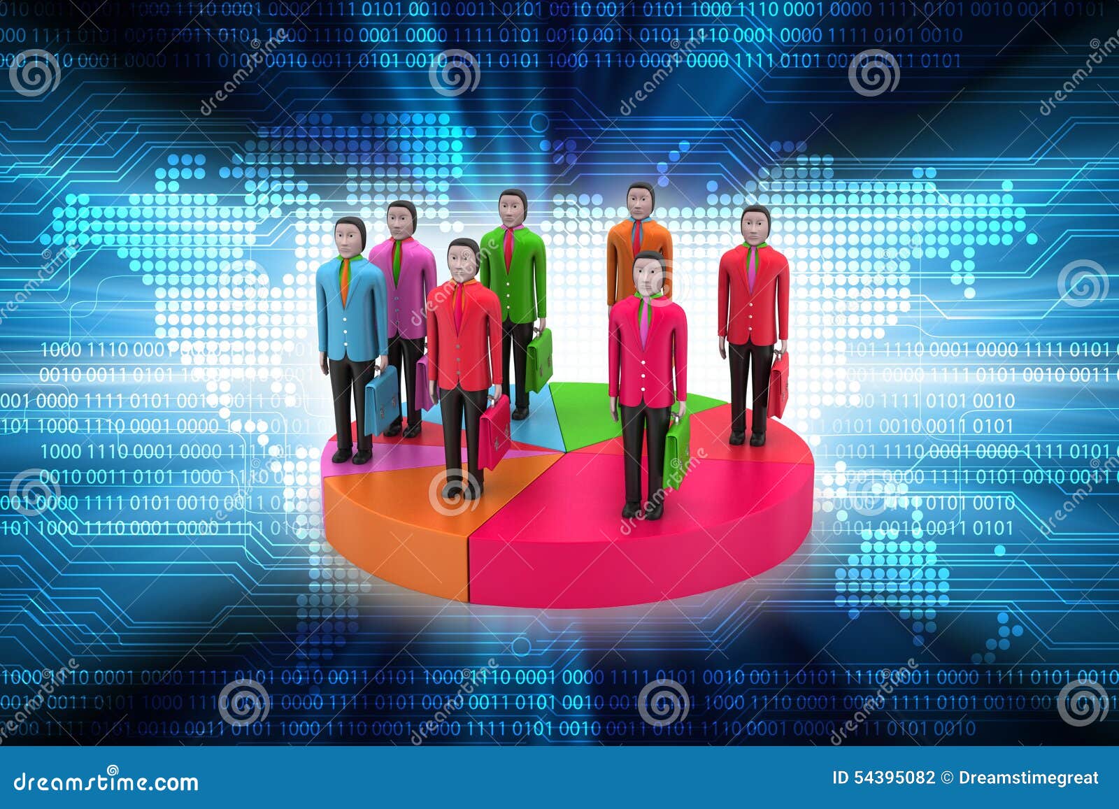 People standing pie chart stock illustration. Illustration of ...