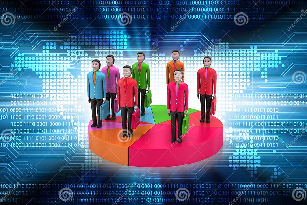 People standing pie chart stock illustration. Illustration of ...