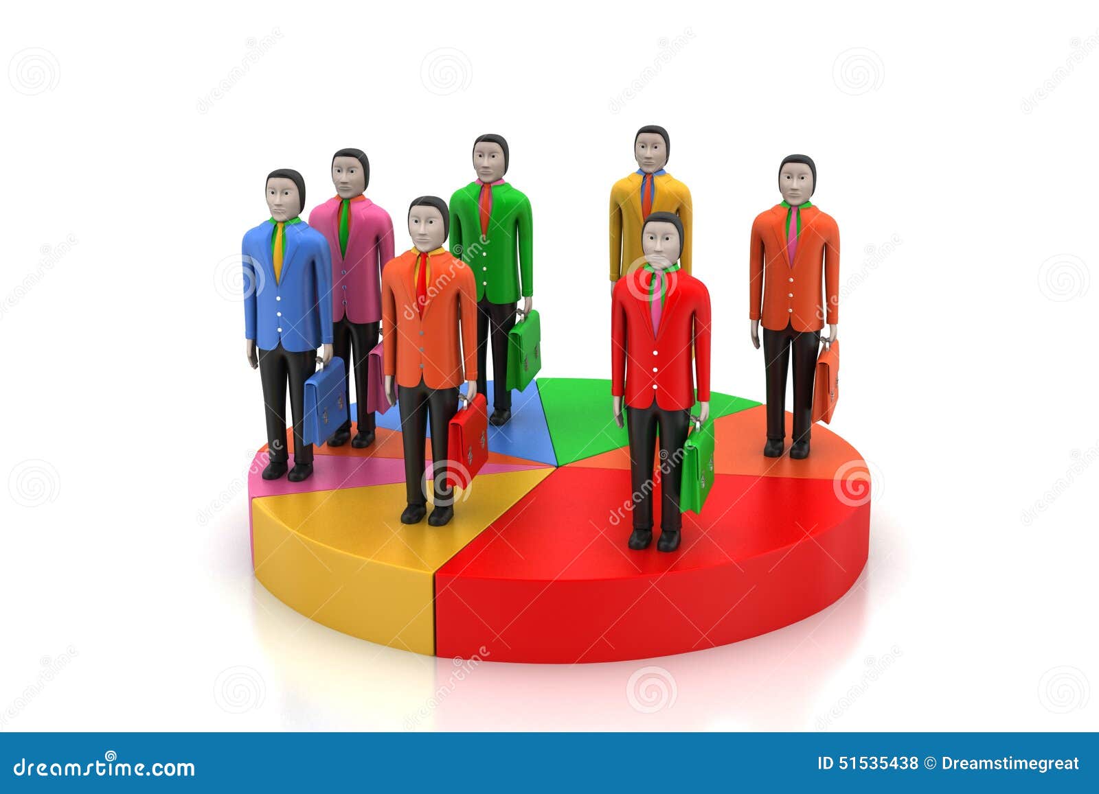 People standing pie chart stock illustration. Illustration of human ...