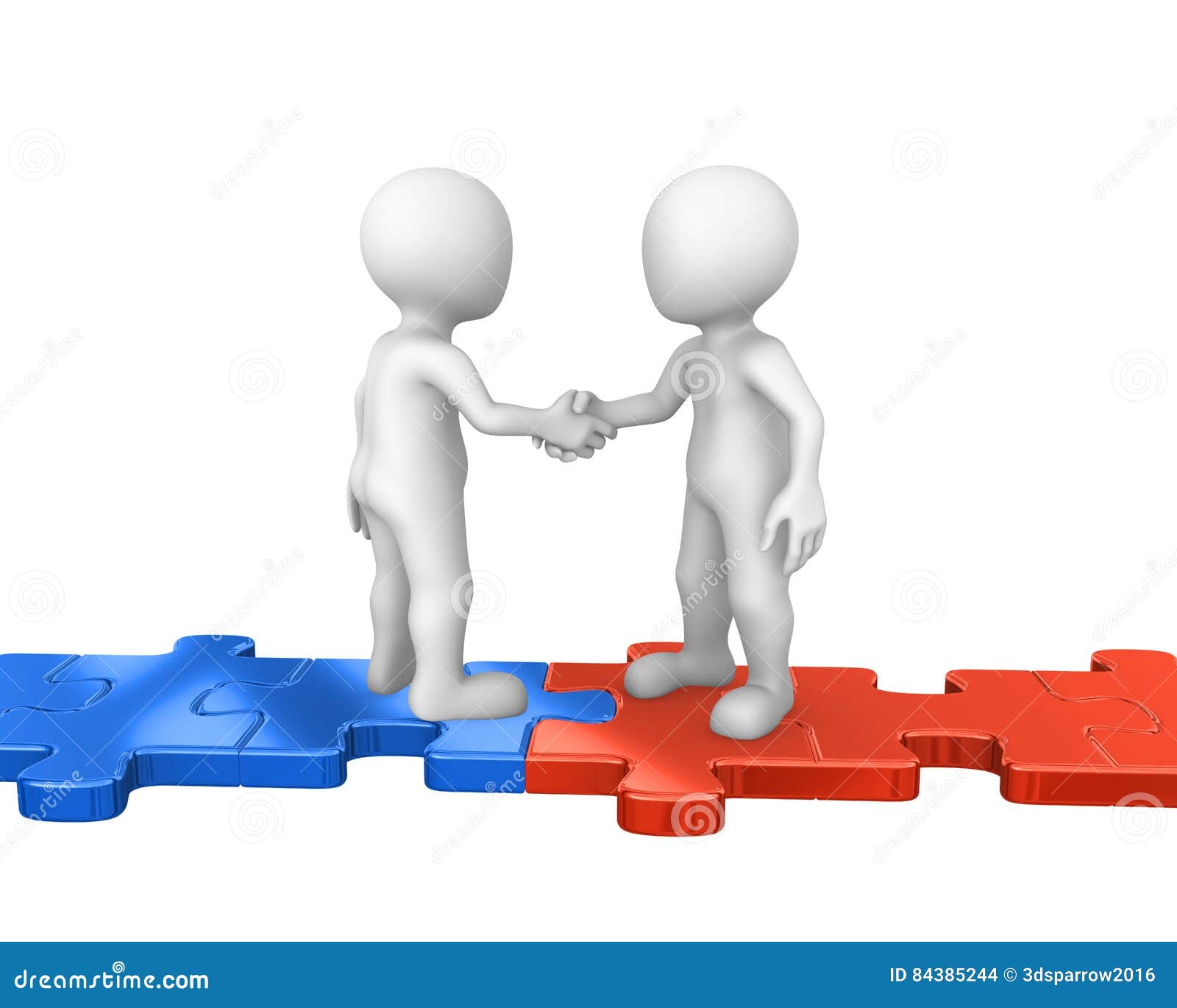 People Standing on Puzzles, Handshake. Stock Illustration ...