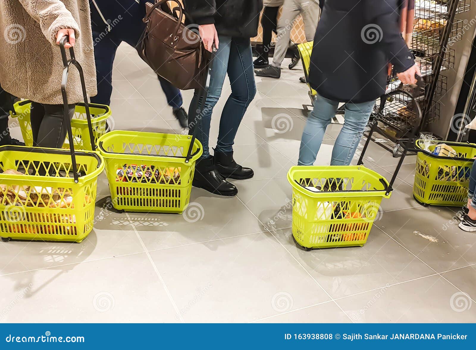 People are Standing in the Queue on the Cash Counter. Stock Photo ...