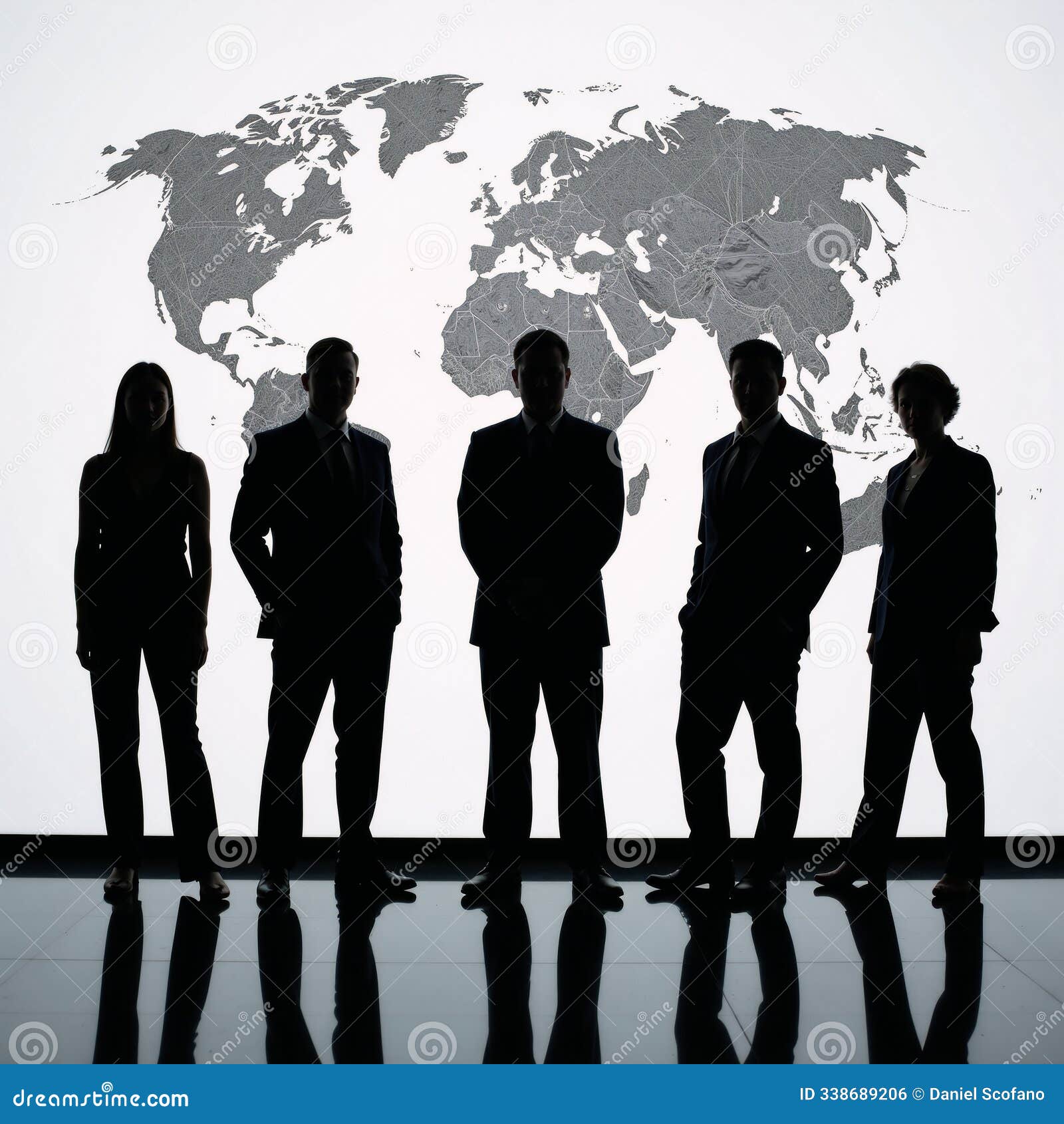 People Standing Silhouetted Against a Globallynetworked Backdrop ...