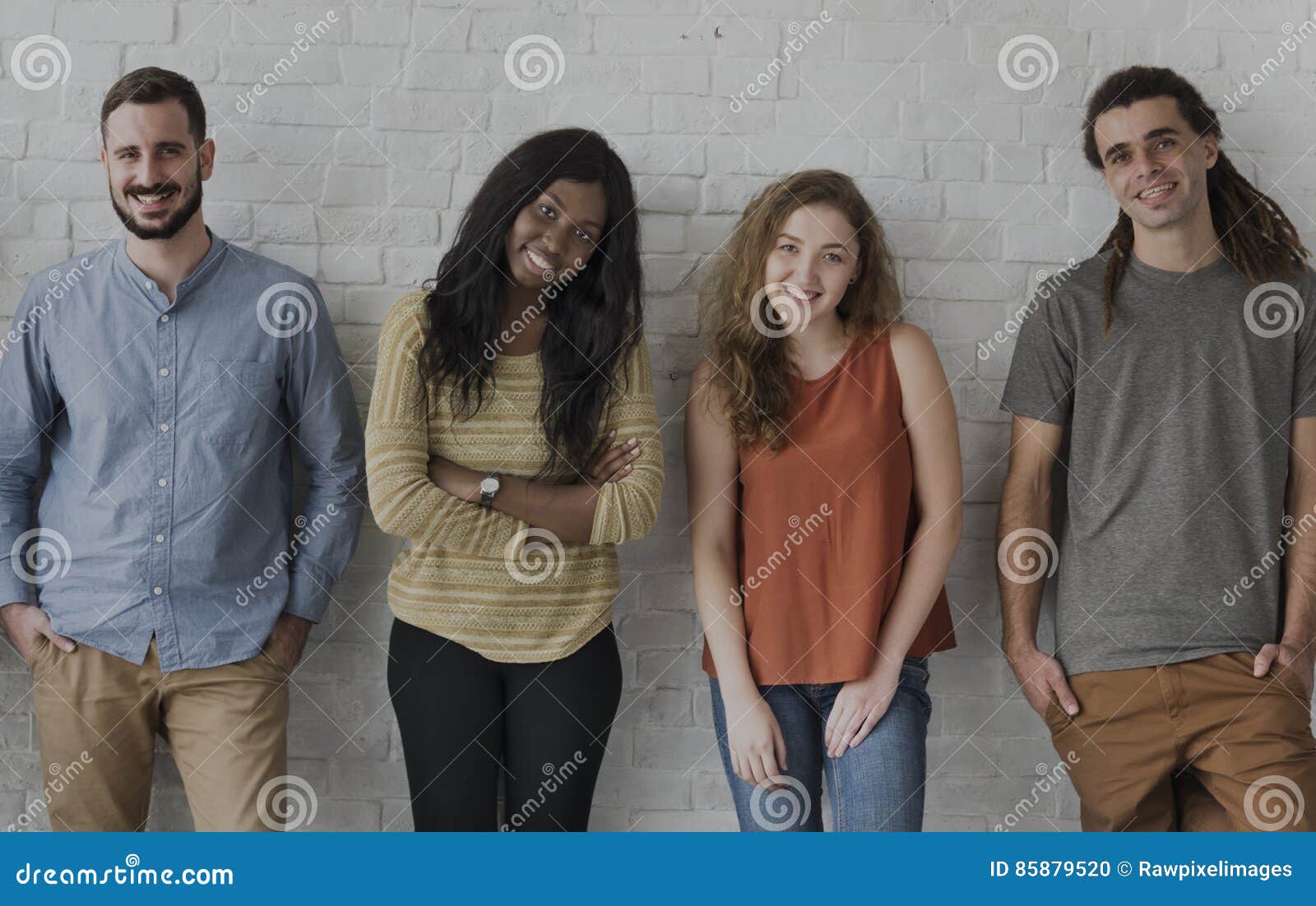 People Standing Smiling Studio Portrait Concept Stock Photo - Image of ...