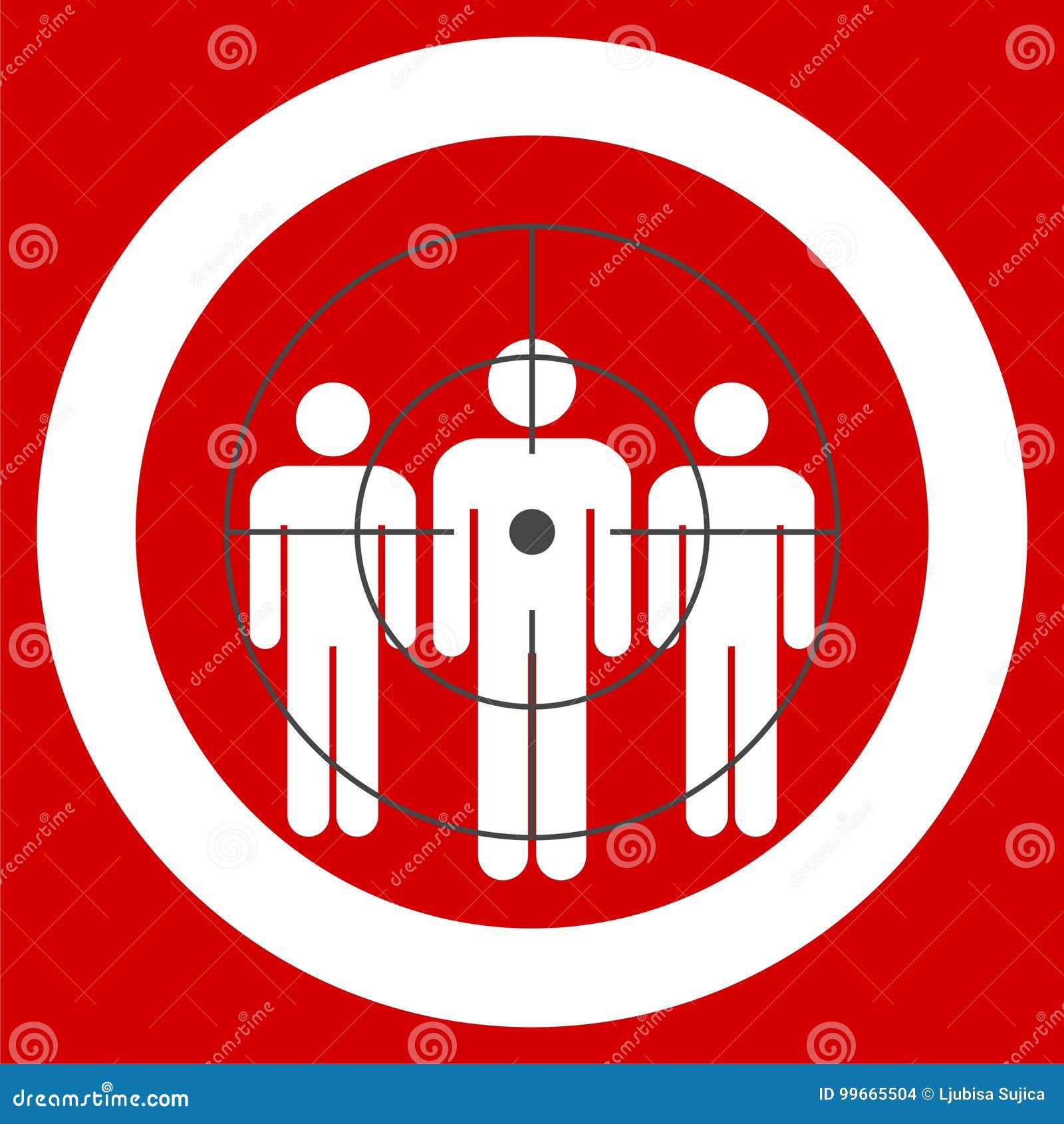 People Standing, Targeted Consumer Red Stock Vector - Illustration of ...