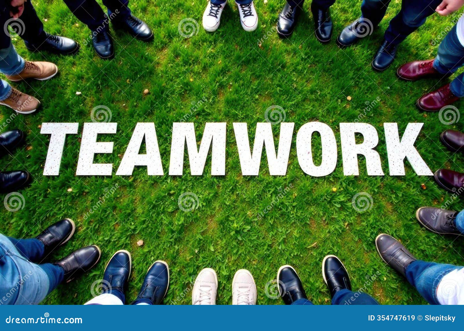 People are Standing Together in a Circle on Grass, Emphasizing Unity ...