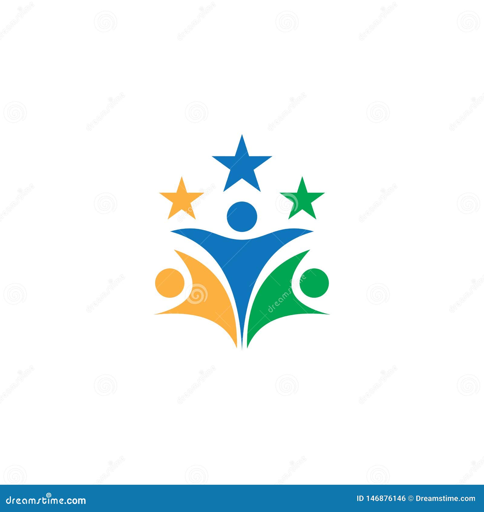 People Star Teamwork Business Logo Stock Vector - Illustration of ...