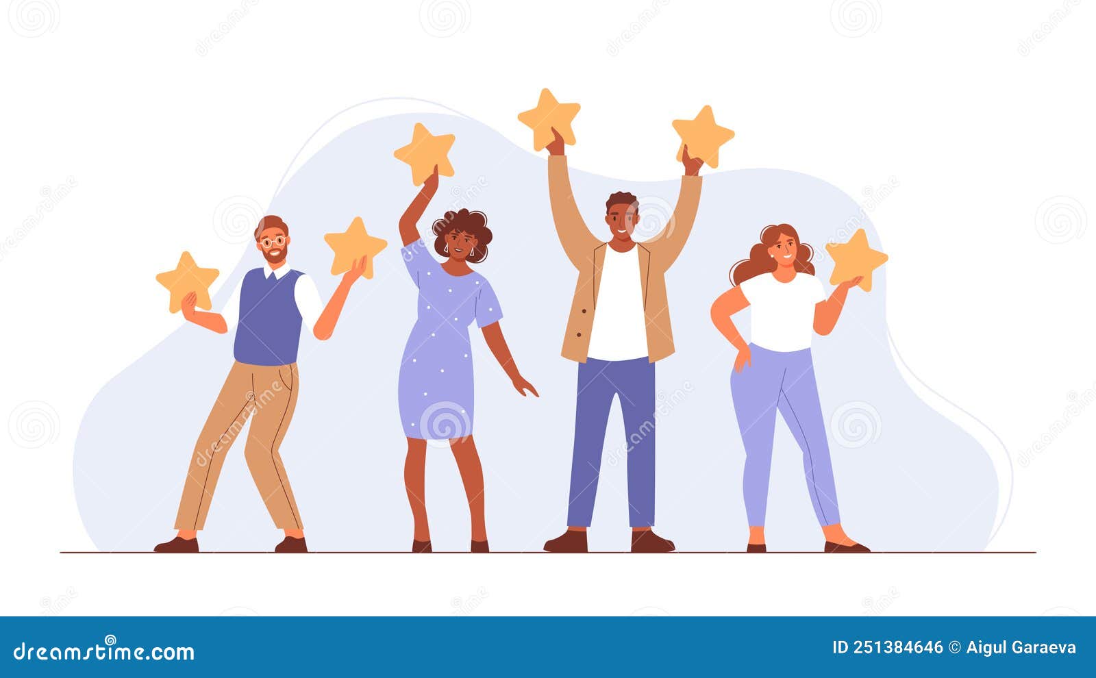 People with stars stock vector. Illustration of vote - 251384646