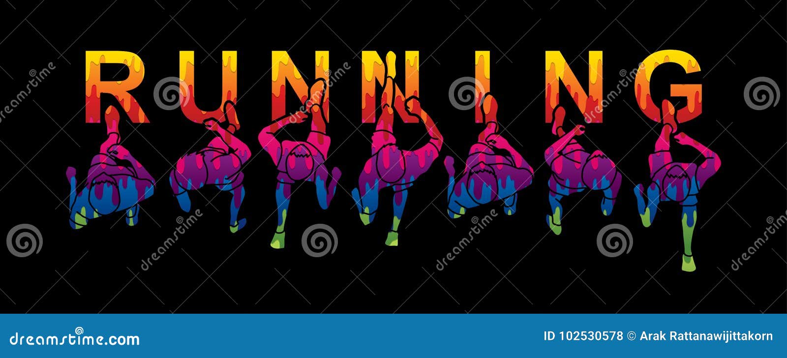 People Start Running Top View Graphic Vector Stock Vector ...