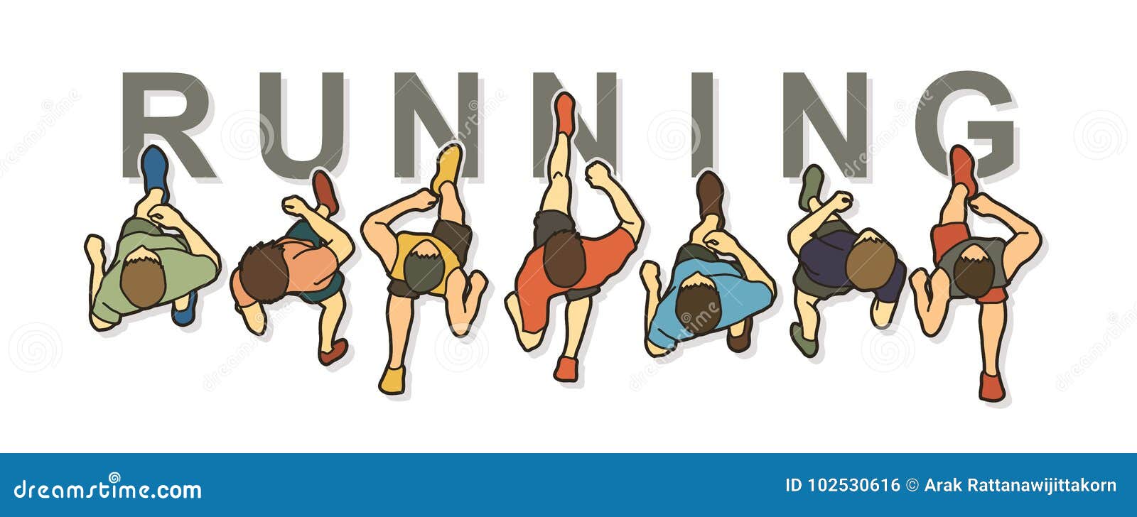 People Start Running Top View Graphic Vector Stock Vector ...