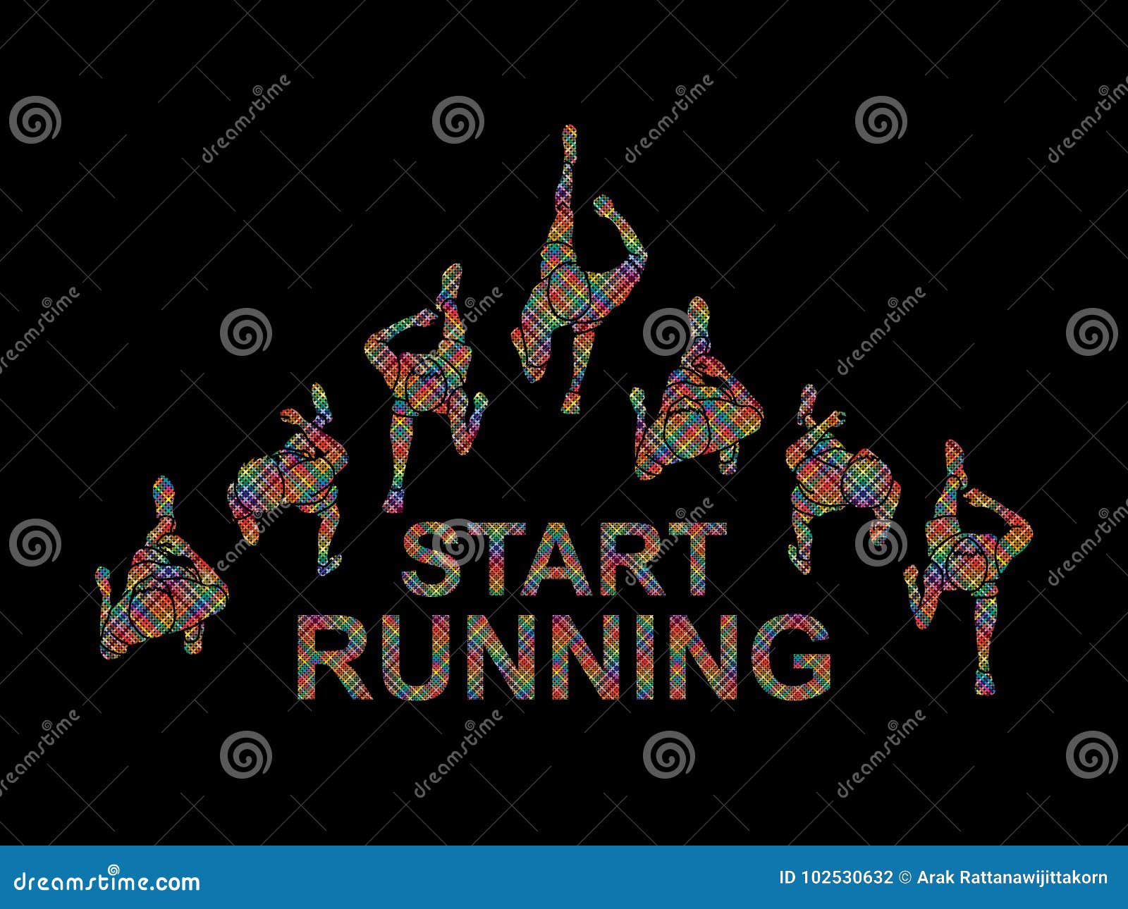 People Start Running Top View Graphic Vector Stock Vector ...
