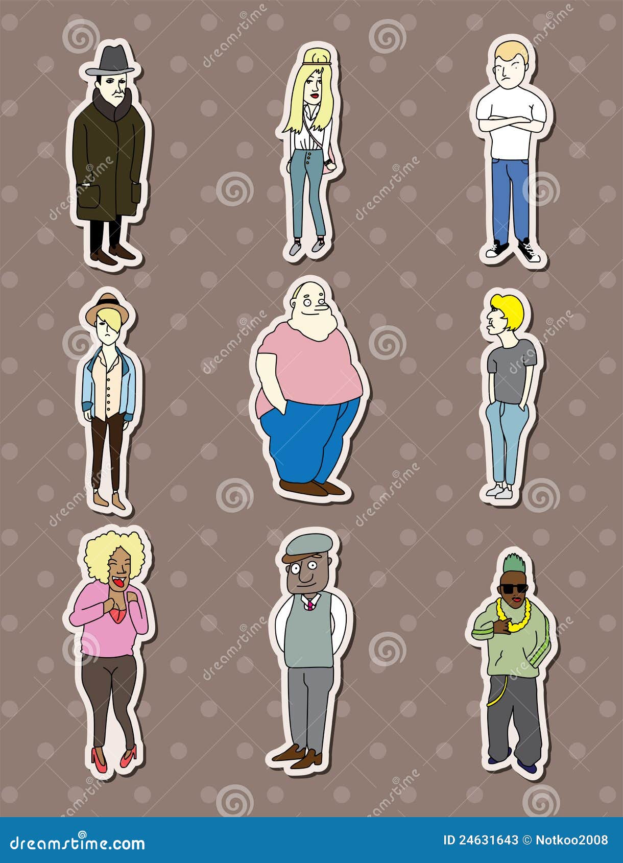 People stickers stock vector. Illustration of lass, family - 24631643