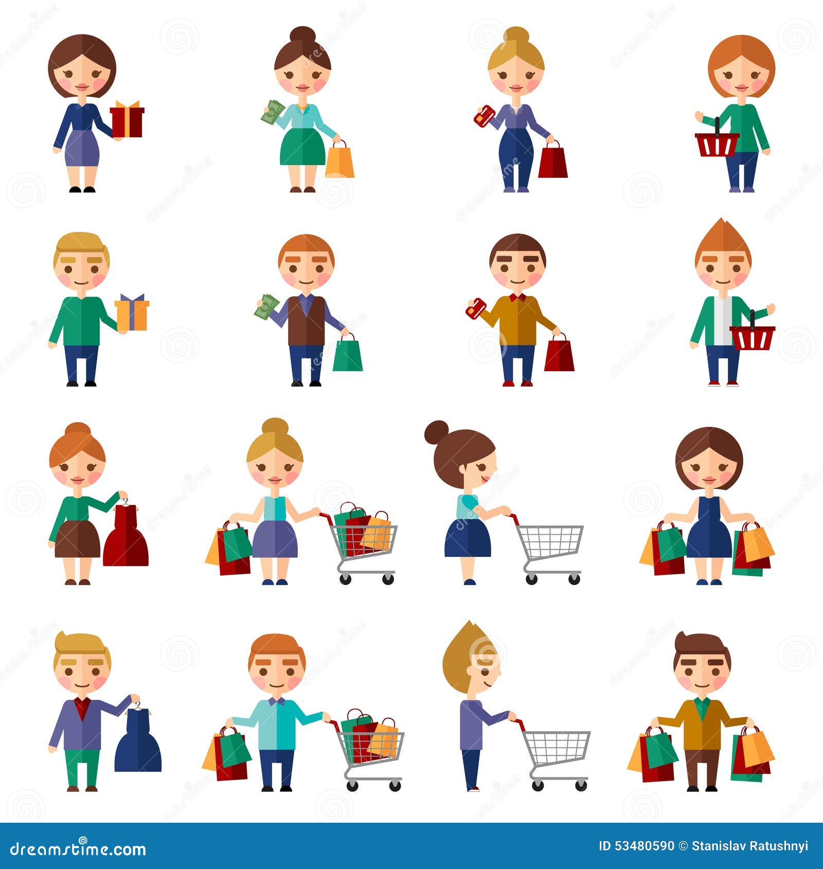People in the store stock vector. Illustration of isolated - 53480590