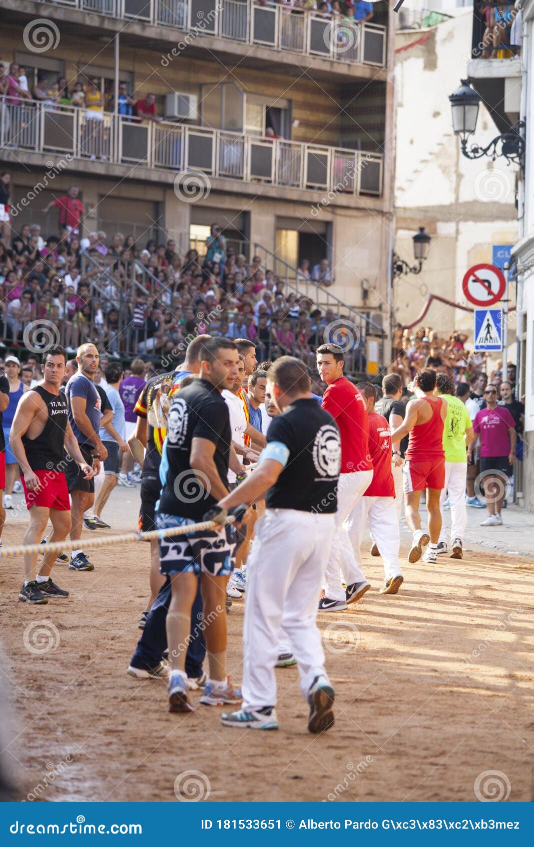 Bullfighter Afraid With Big Hat Hidden Behind Cape Stock Photography ...