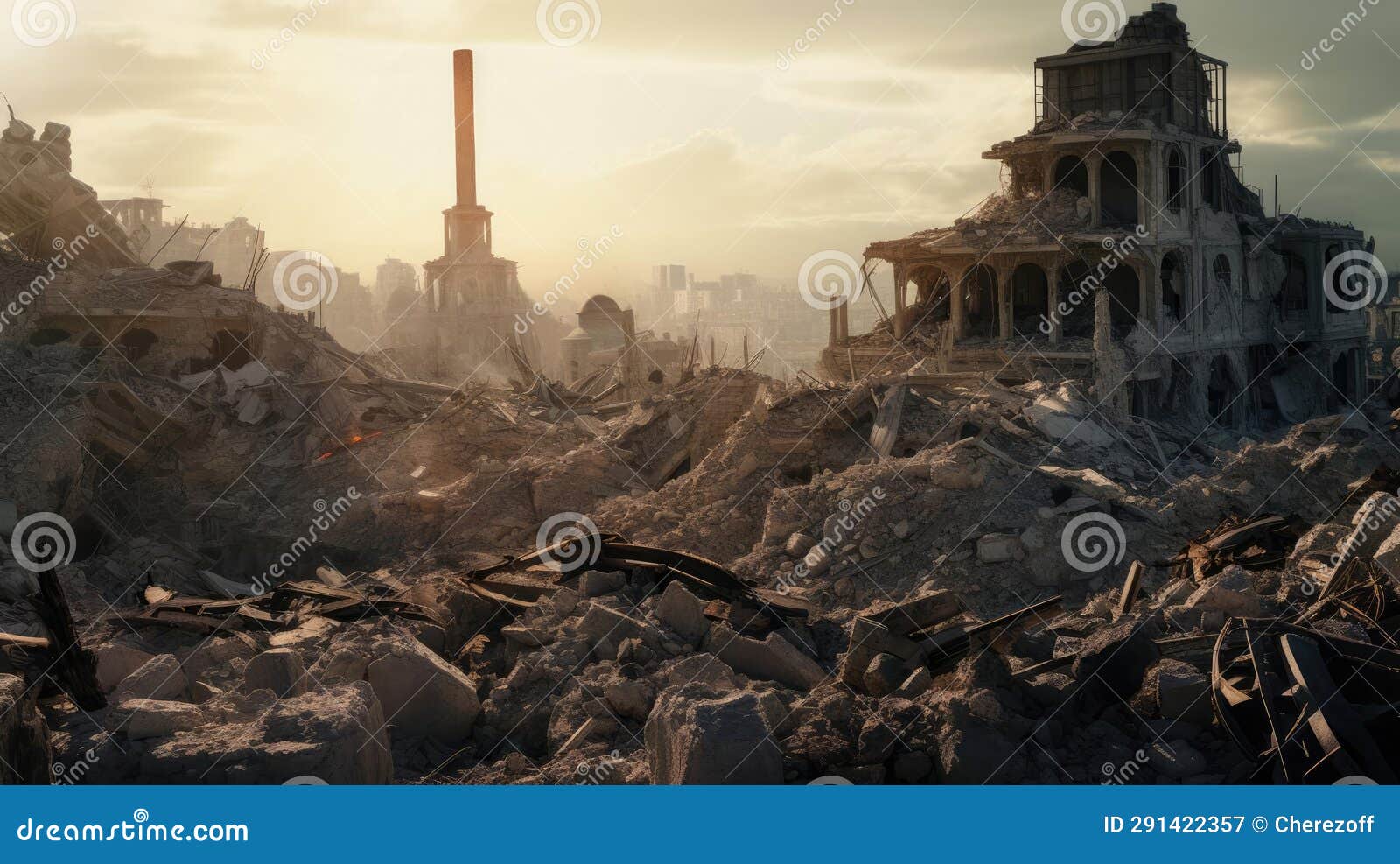 People on the Street of a City Destroyed by the Elements Stock Image ...