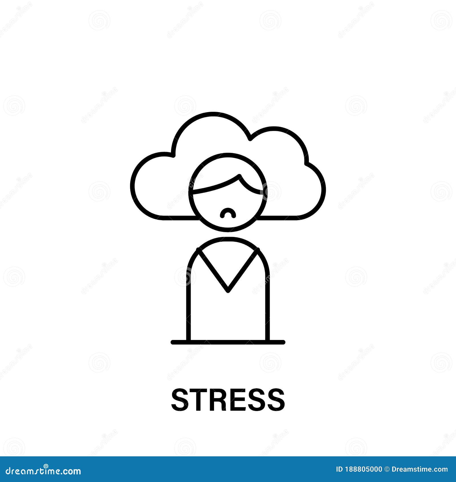 People, Stress, Cloud, Think Icon. Element of Human Positive Thinking ...