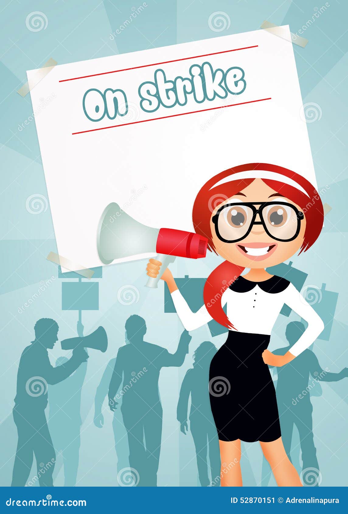 People on strike stock illustration. Illustration of announcement ...