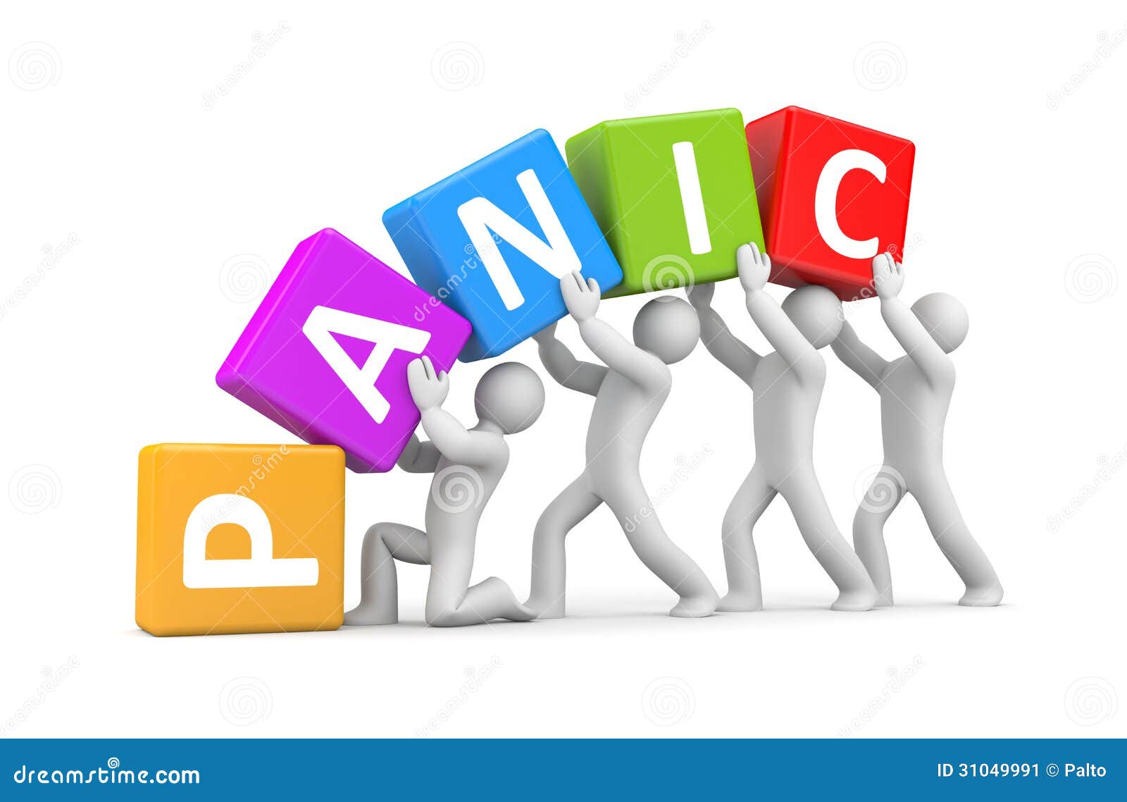 People Struggling with Panic Stock Illustration - Illustration of ...