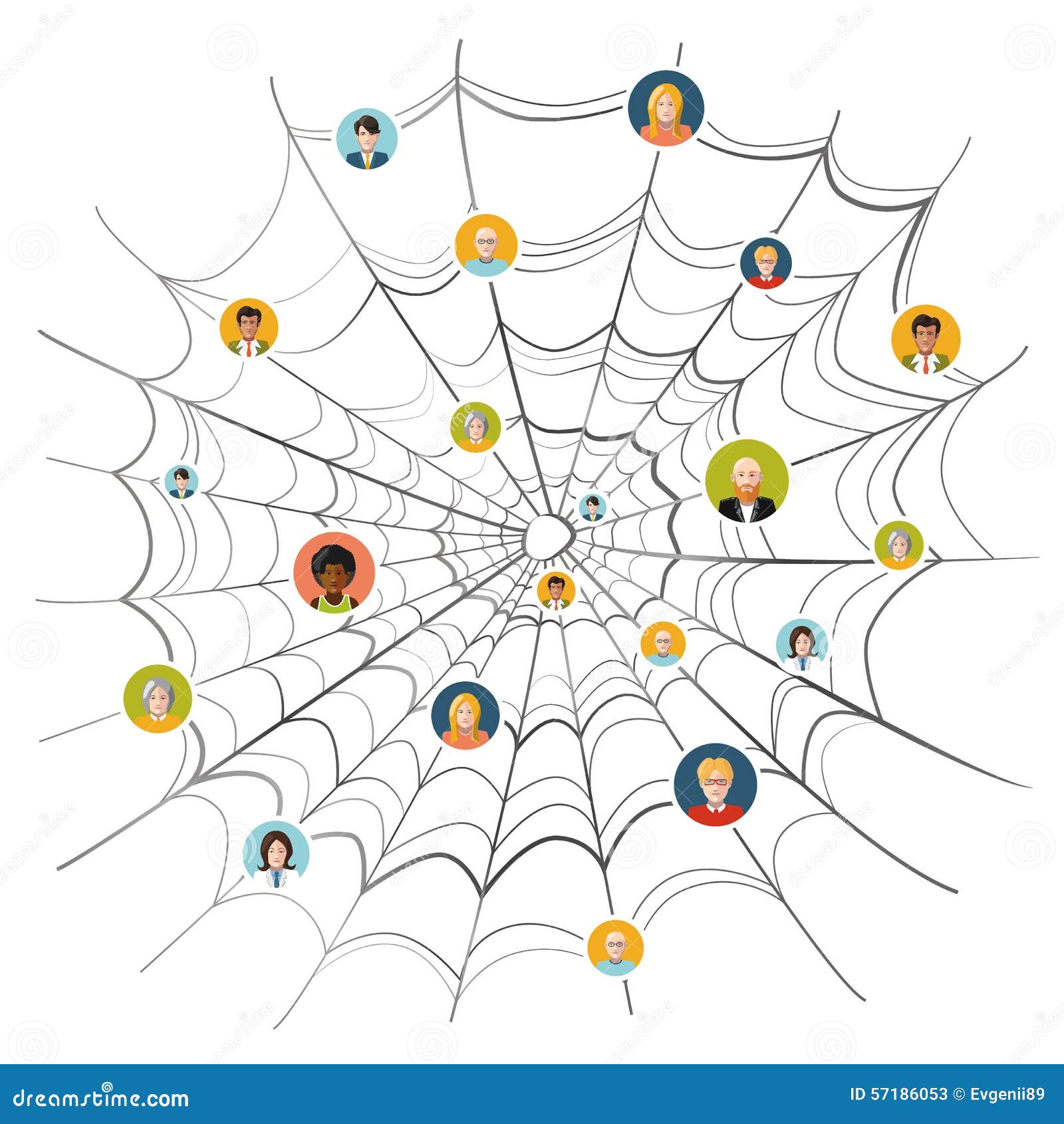People Stuck in Complicated Spider Web Stock Vector - Illustration of ...