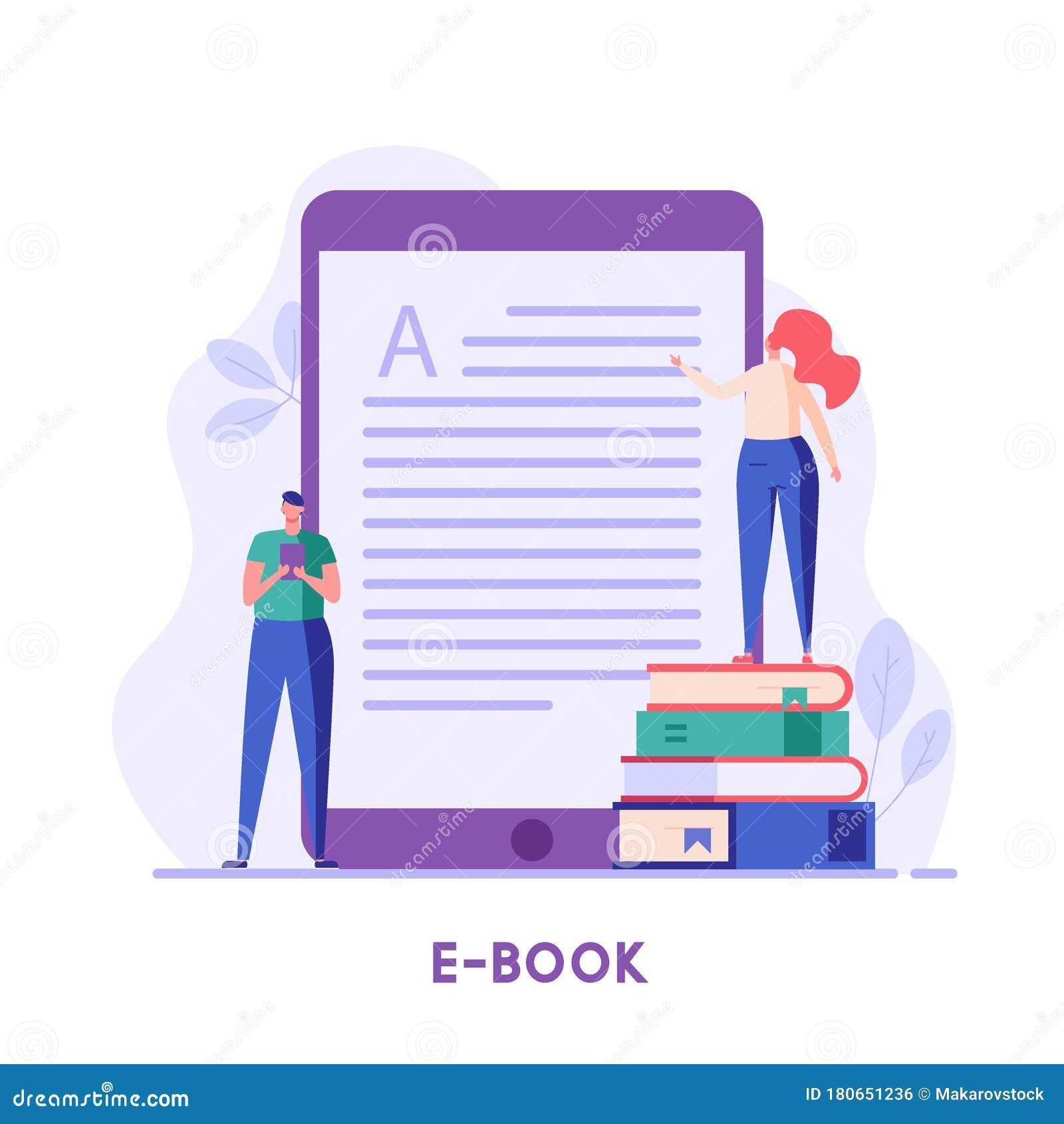 People or Students Standing and Learning Text with E-book. Digital ...