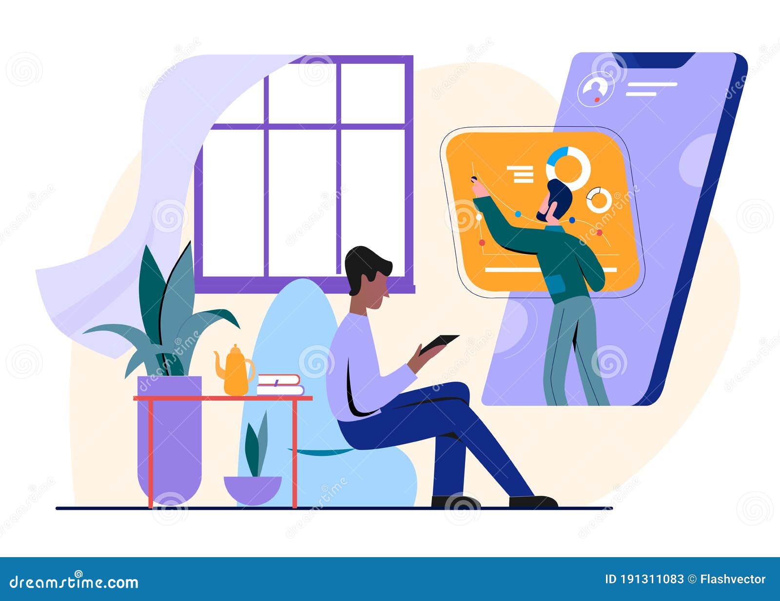 People Study Online Vector Illustration, Cartoon Flat Man Student ...