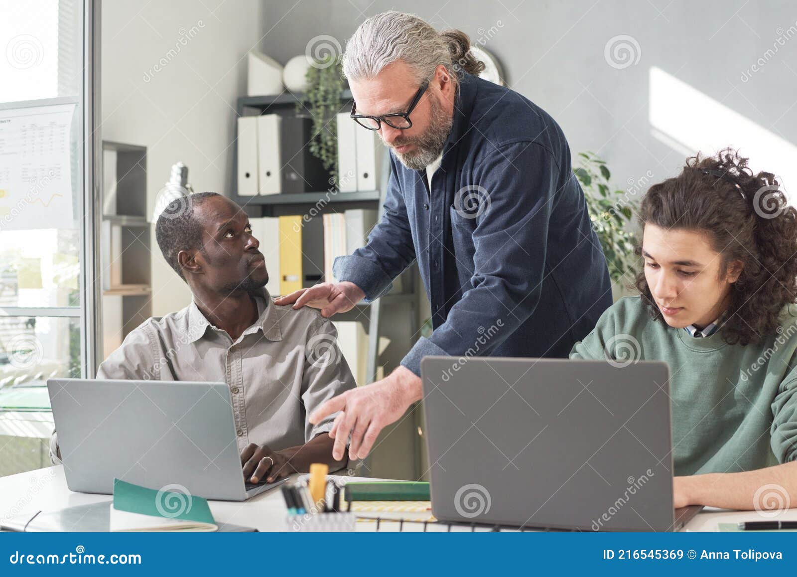 People Studying on Computers Stock Image - Image of occupation, sitting ...