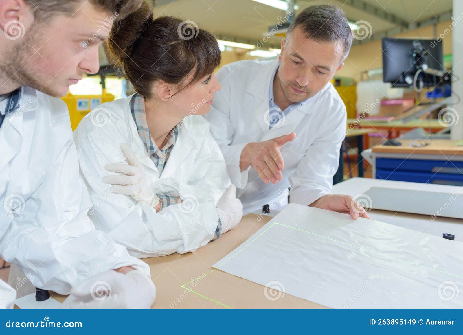 People studying paper work stock image. Image of presentation - 263895149