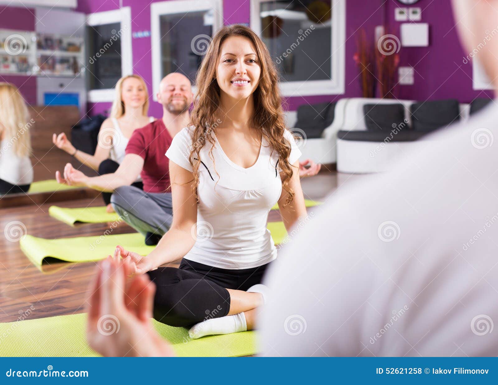 People Studying Position at Yoga Stock Photo - Image of people, indoors ...