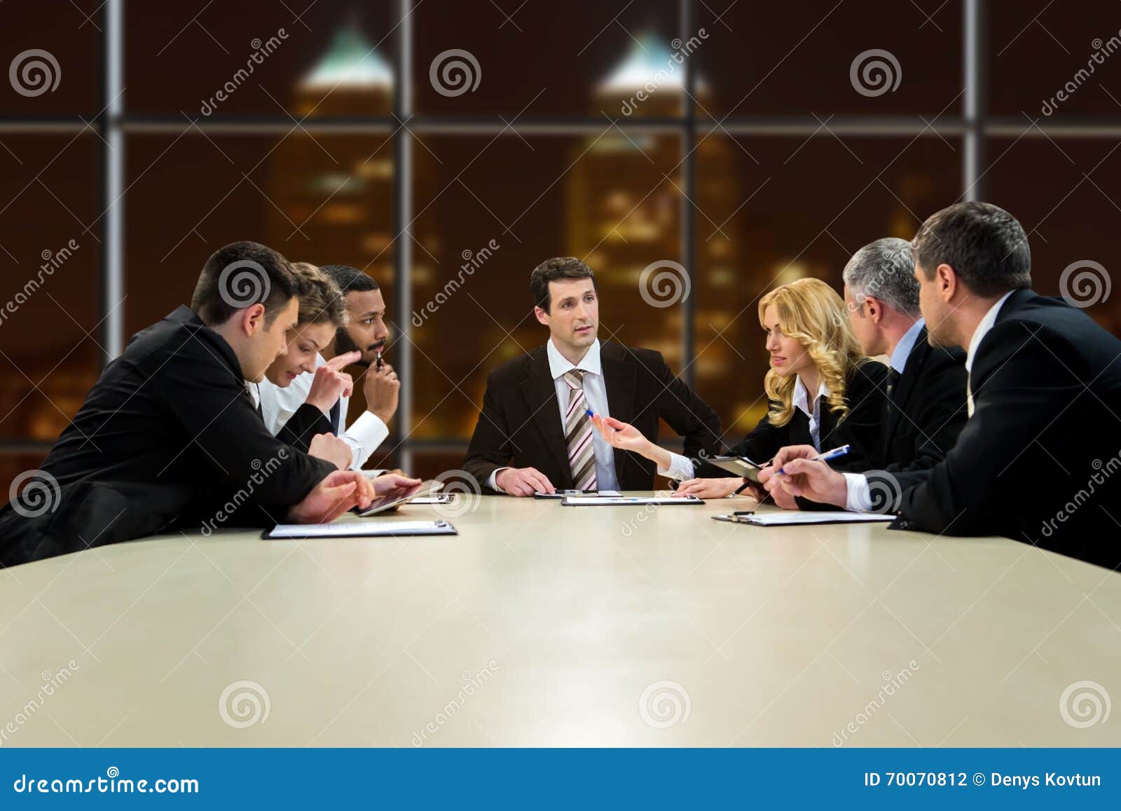 People in Suits Having Discussion. Stock Photo - Image of colleague ...