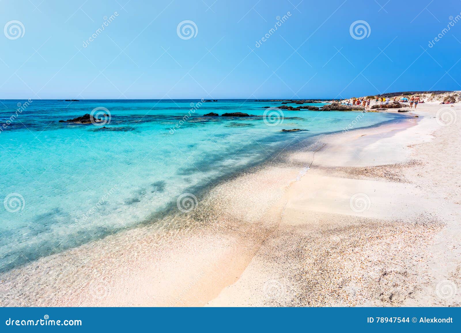 People Sunbathing on the Beach of Elafonissi. Crete. Greece Stock Photo ...