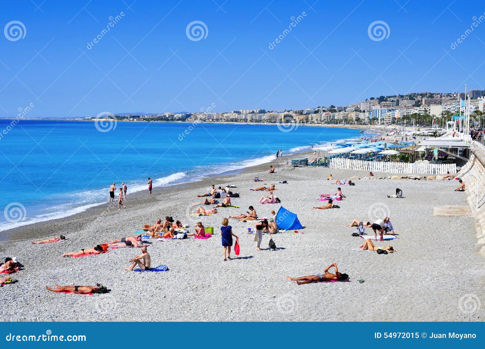 People Sunbathing on the Beach in Nice, France Editorial Image - Image ...