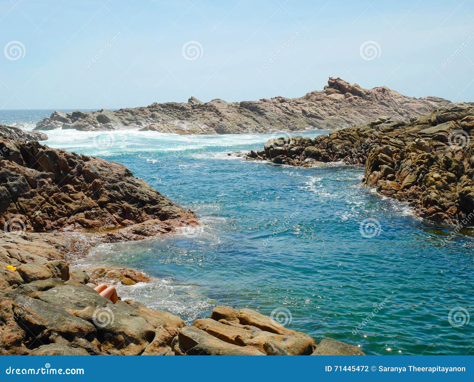 People Sunbathing on the Rocks Stock Photo - Image of blue, travel ...