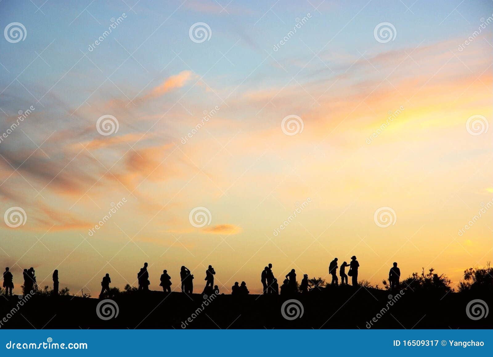People and sunset clouds stock image. Image of hill, person - 16509317