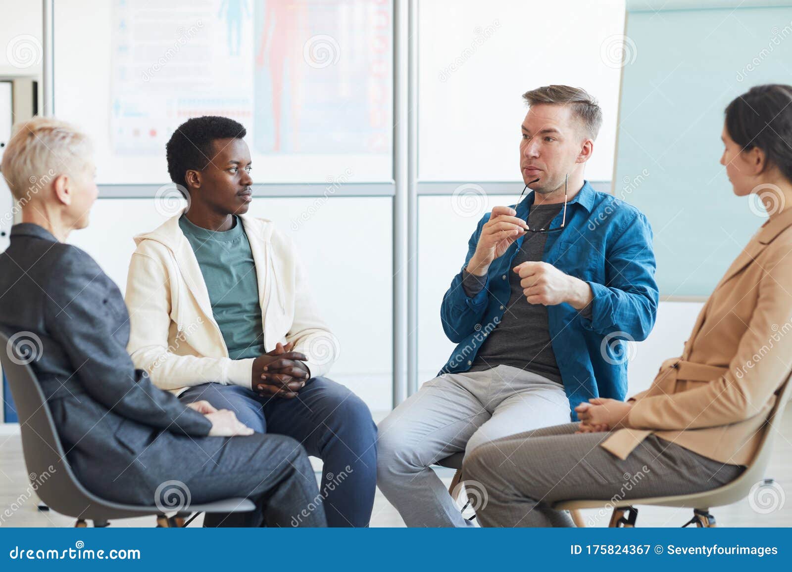People in Support Group stock image. Image of meeting - 175824367